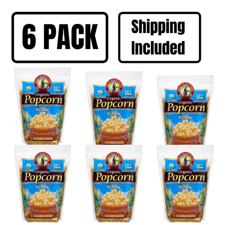 Yellow Popcorn | 2 lb. Bag | Organic Popcorn | Fiber & Protein Rich ...