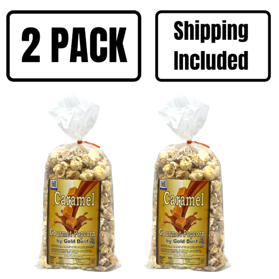 Caramel Popcorn | Pack of 2 | 3 oz | Non-GMO | Shipping Included | Gol ...