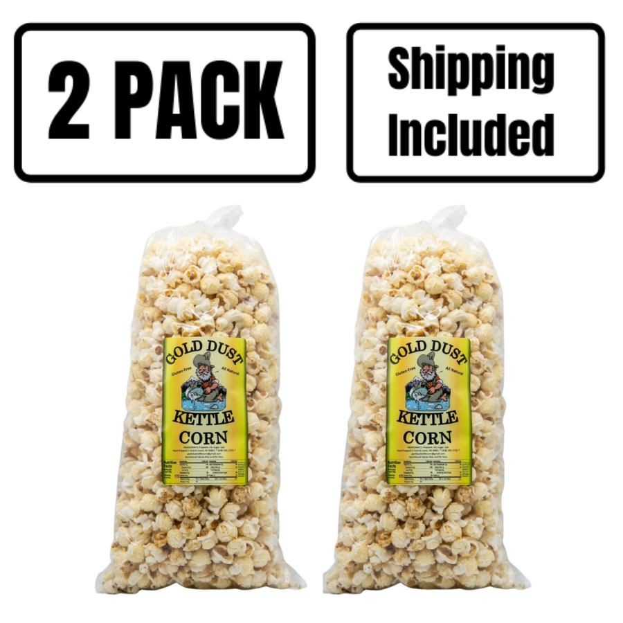 Kettle Corn | Pack of 2 | 8 oz | Non-GMO | Shipping Included | Gold Du ...