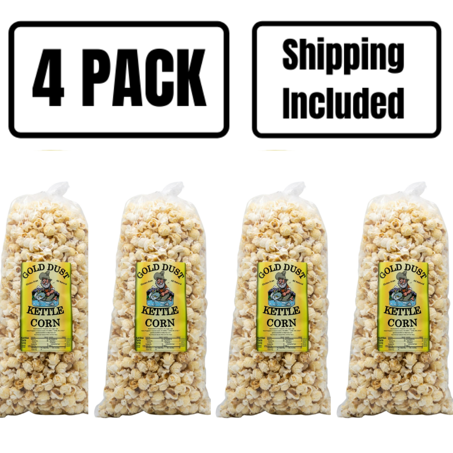 Kettle Corn | Pack of 4 | 8 oz | Non-GMO | Shipping Included | Gold Du ...