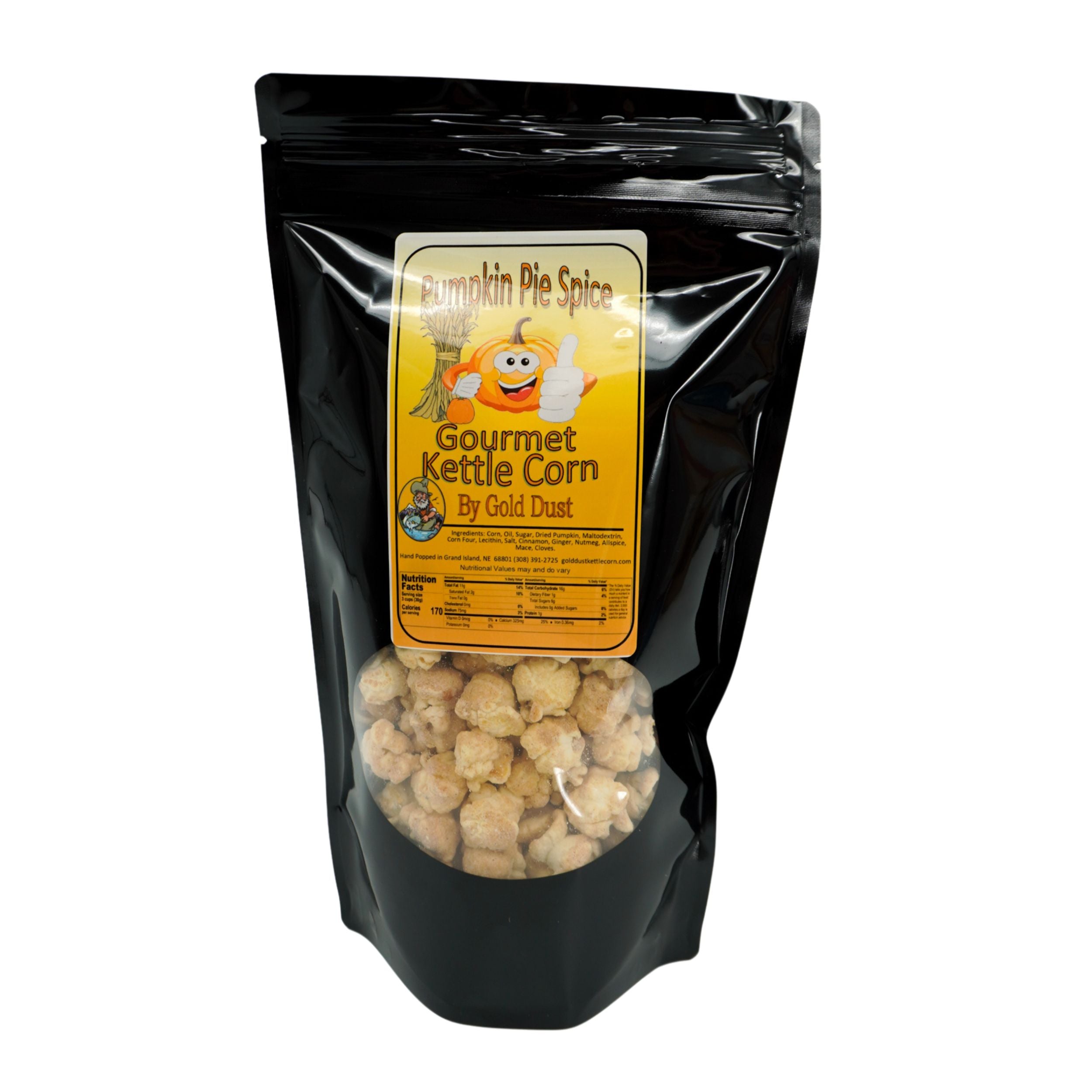 Pumpkin Pie Spice Popcorn | 7 oz | Gold Dust Kettle Corn – BuyNebraska.com