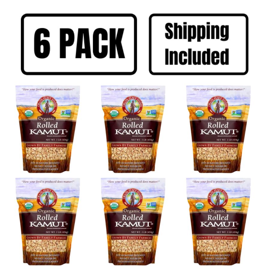 Organic Rolled Kamut Khorasan Wheat | Pack of 6 | 1 lb | Shipping Incl ...