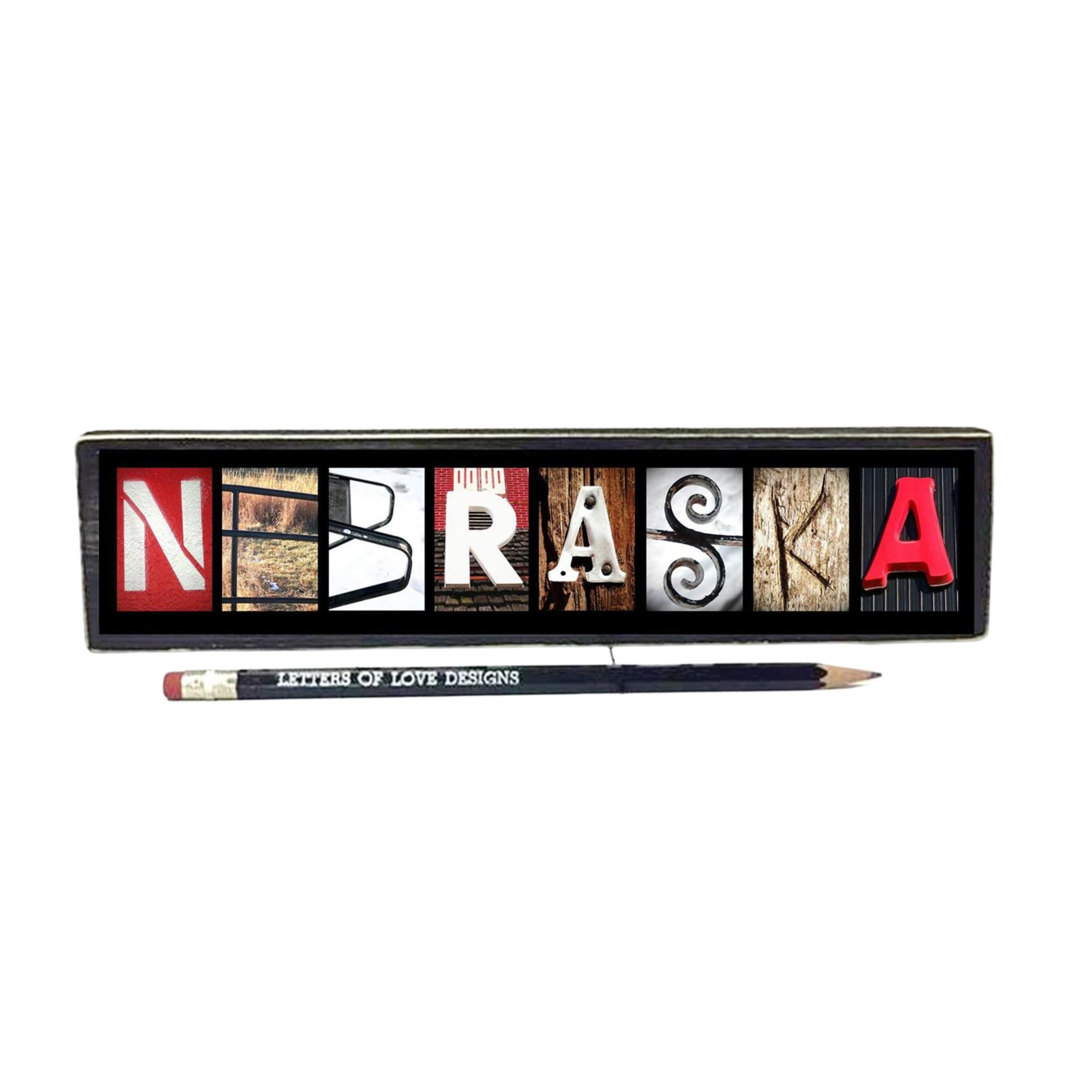Red Nebraska Word Block | Multiple Sizes | Letters of Love Designs ...