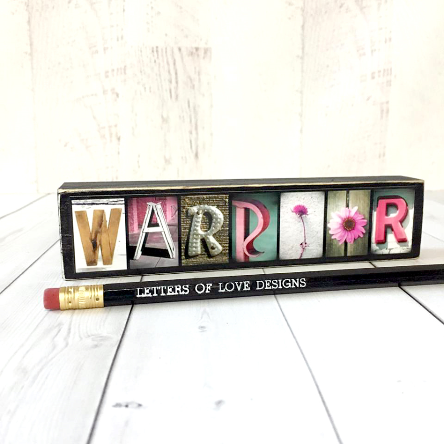 Warrior Word Block | Multiple Sizes | Alphabet Photo Letter Art | Stac ...