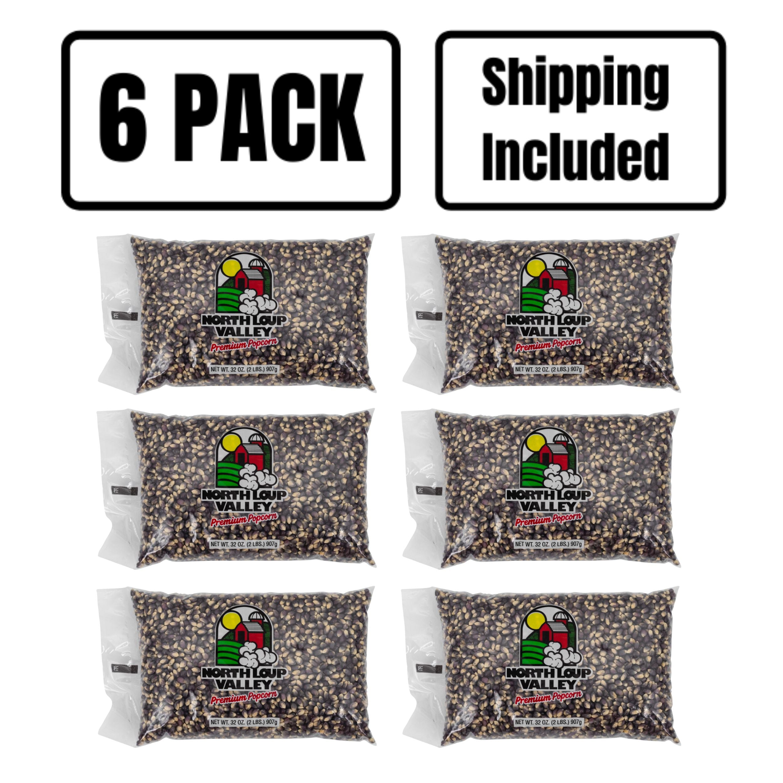 Blue Un-popped Popcorn Kernels | 2 lb | 6 Pack | Non-GMO | Shipping In ...