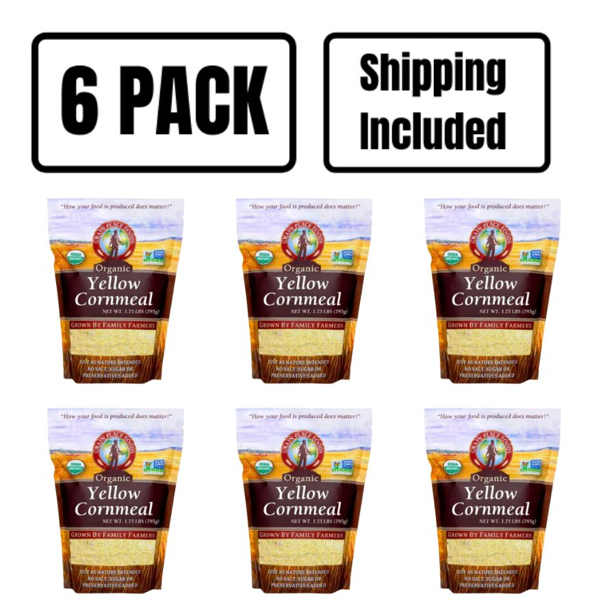 Organic Yellow Cornmeal | Pack of 6 | 1.75 lb | Non-GMO | Shipping Inc ...