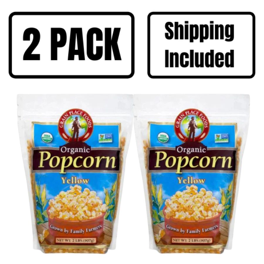 Organic Yellow Popcorn Kernals | Pack of 2 | 2 lb | Non-GMO | Shipping ...