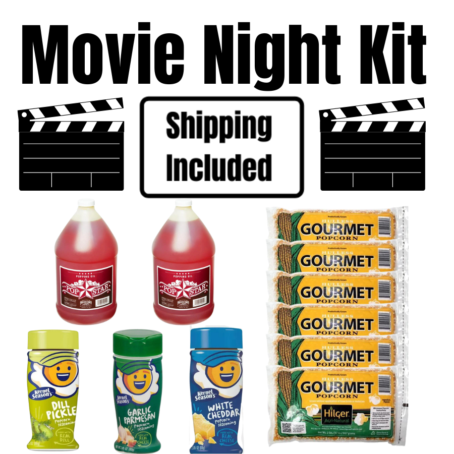 Movie Night Popcorn Gift Set | Includes Popcorn Kernels, Popping Oil ...