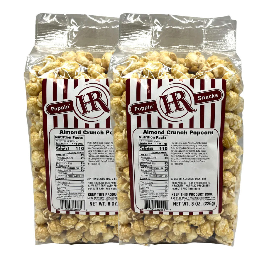 Almond Crunch Popcorn | Pack of 2 | 8 oz | HR Poppin' Snacks ...