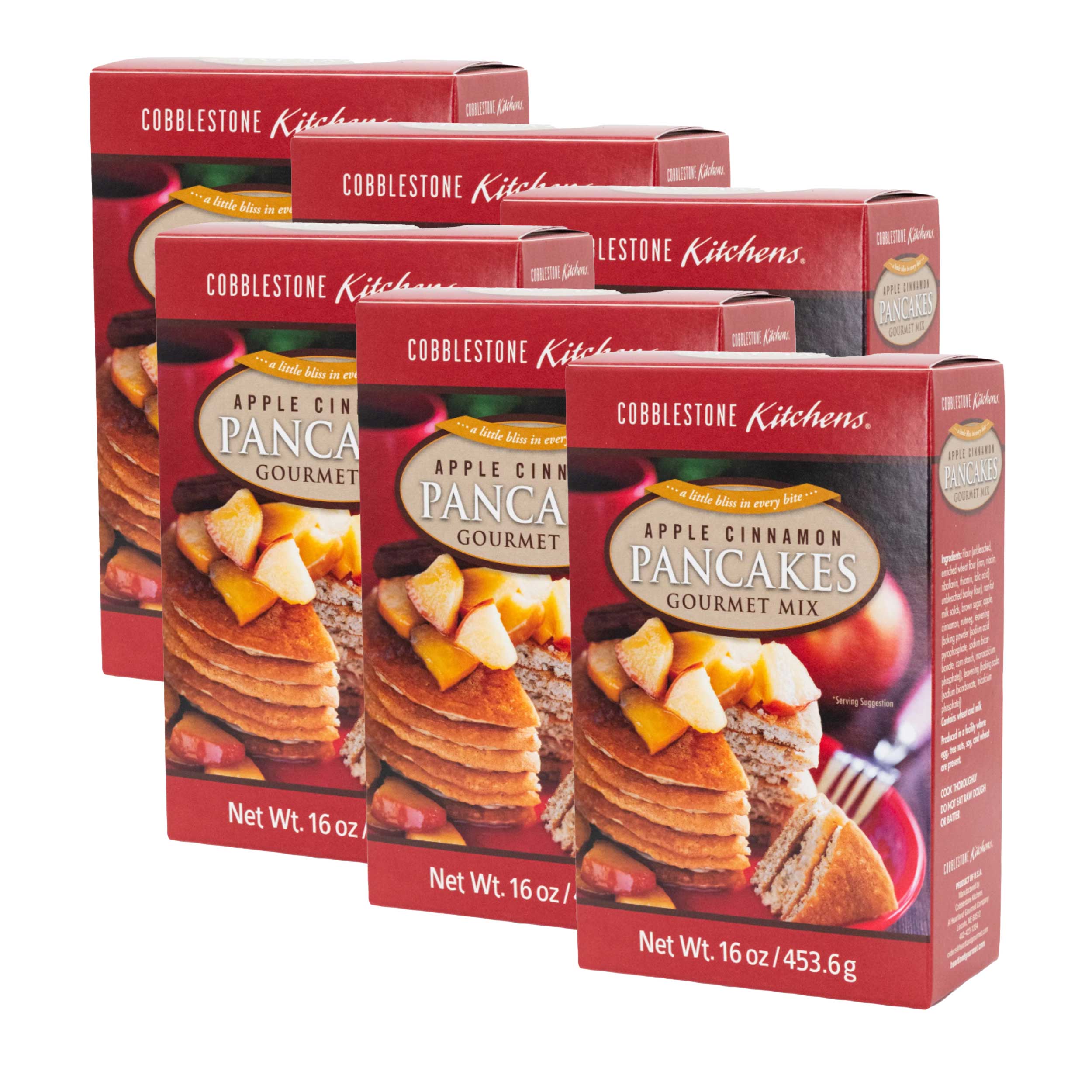 Apple Cinnamon Pancake Mix | Pack of 6 | 16 oz | Cobblestone Kitchen ...
