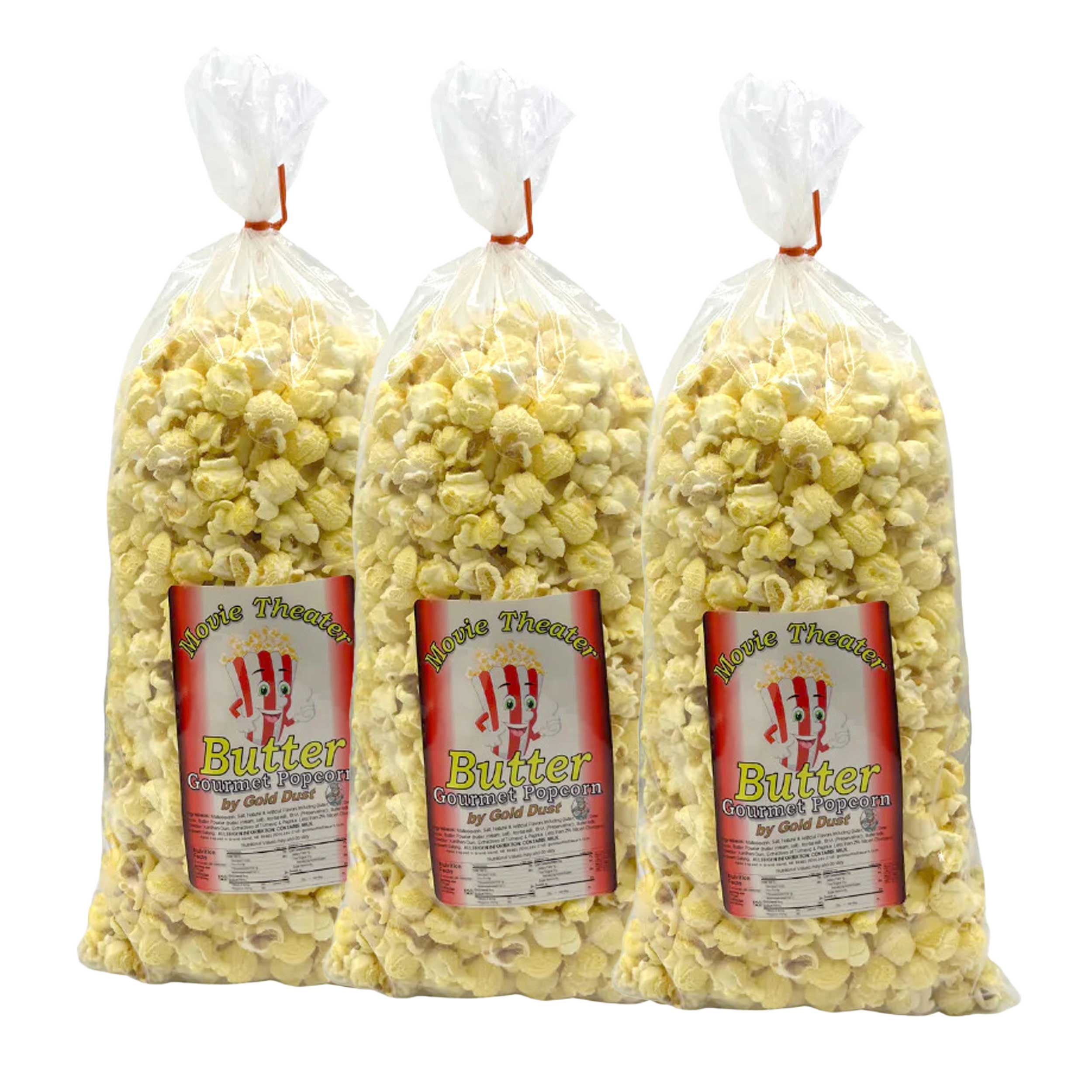 Movie Theater Butter Popcorn | Pack of 3 | 7 oz | Non-GMO | Gold Dust ...