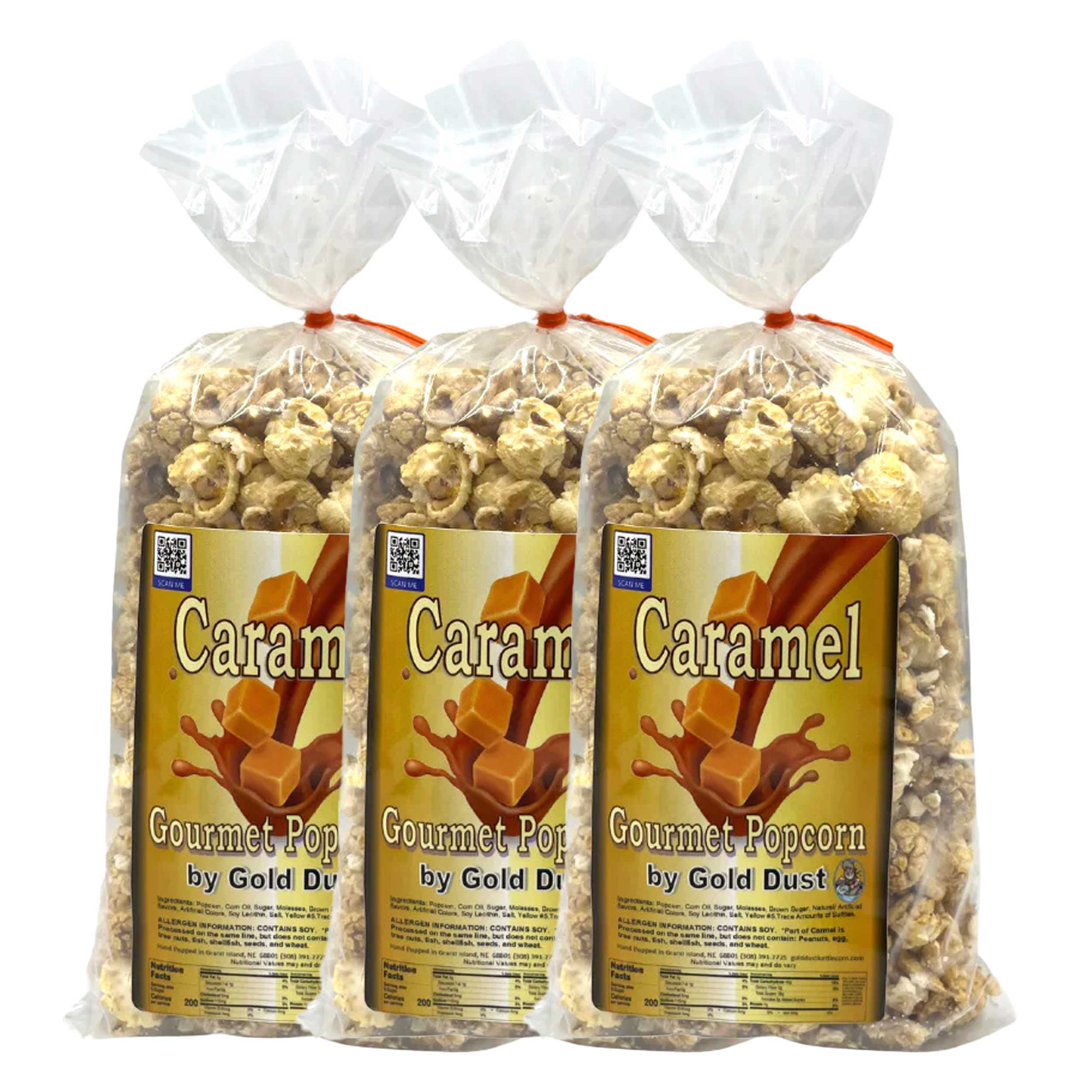 Caramel Popcorn | Pack of 3 | 3 oz | Non-GMO | Gold Dust Kettle Corn ...