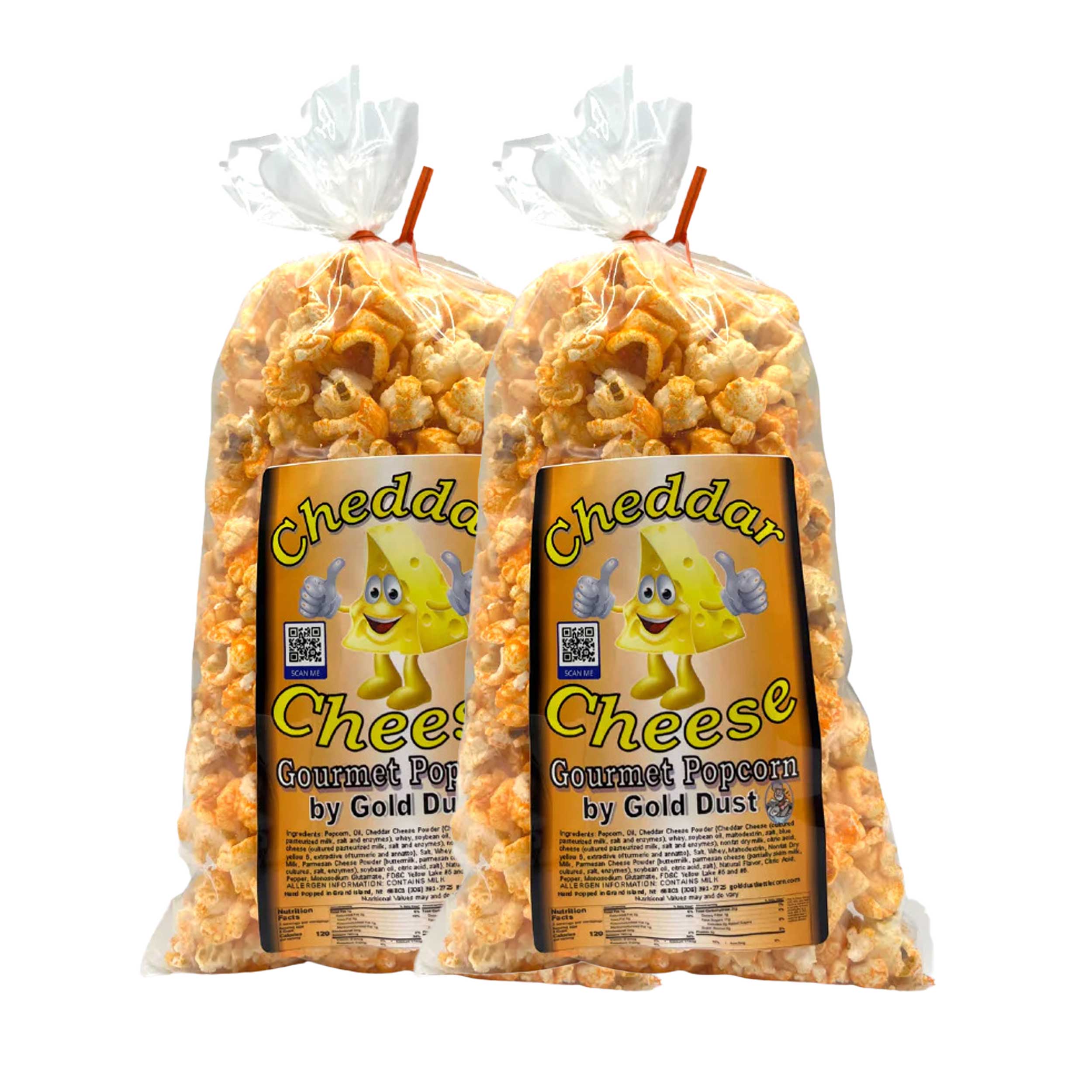 Cheddar Cheese Popped Popcorn | Pack of 2 | 2 oz | Non-GMO | Gold Dust ...