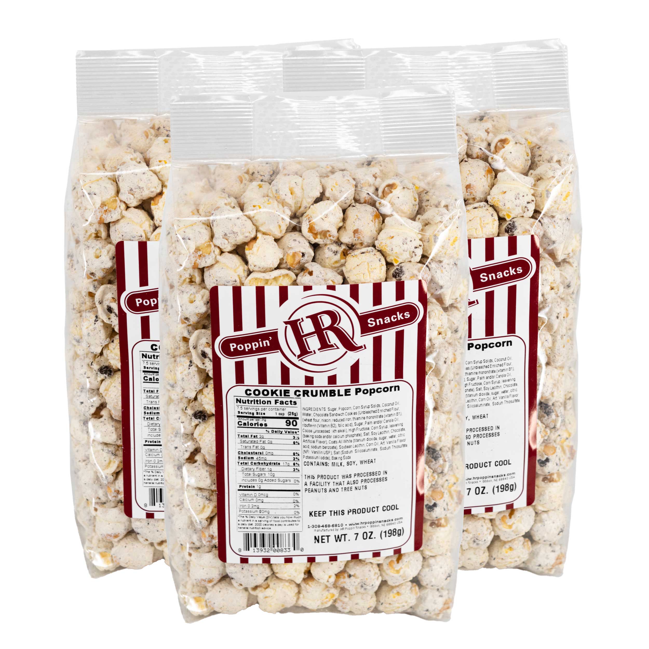 Cookie Crumble Popcorn | Pack of 3 | 7 oz | HR Poppin' Snacks ...