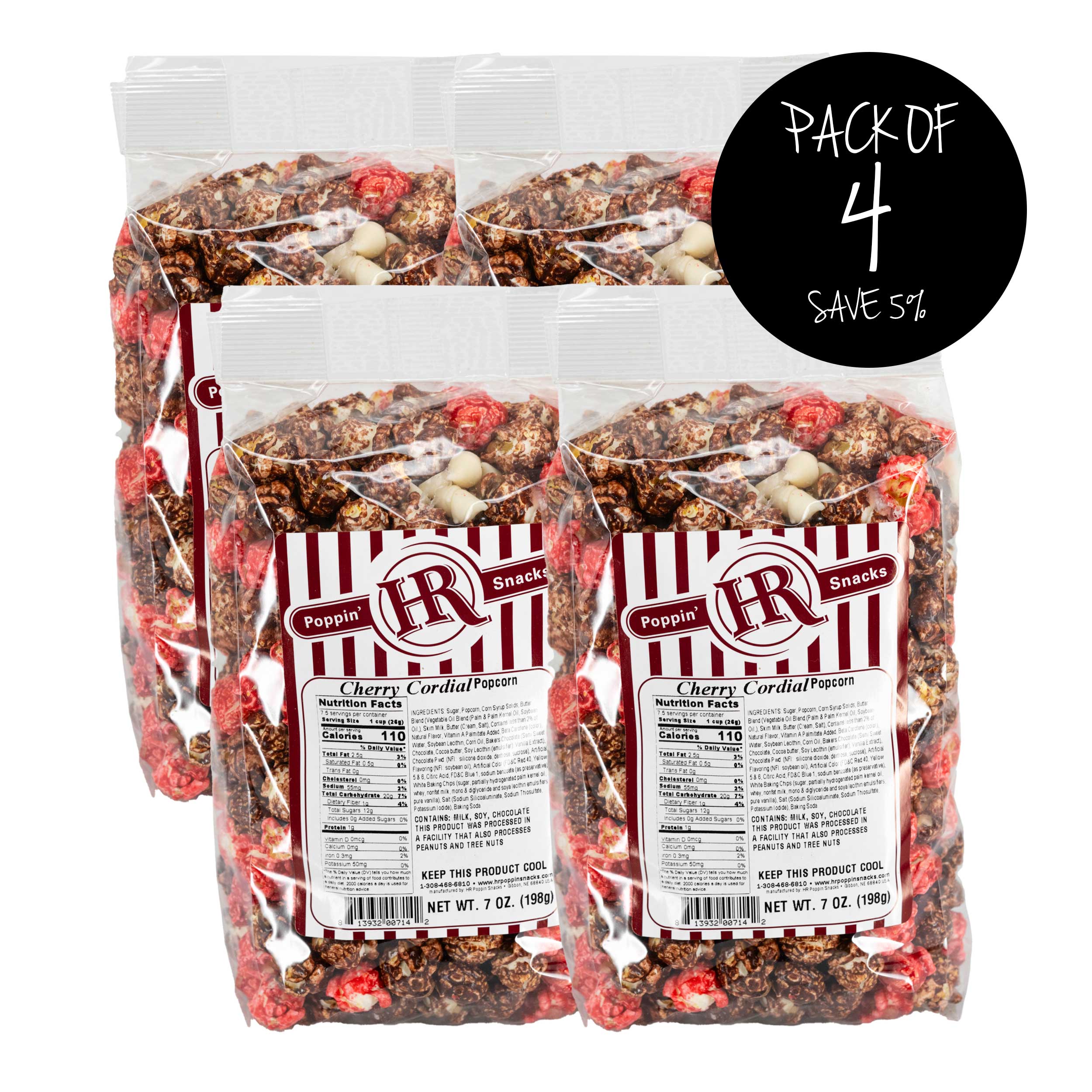 Cherry Cordial Popcorn | Pack of 4 | Sweet Candied Cherry Coated Popco ...
