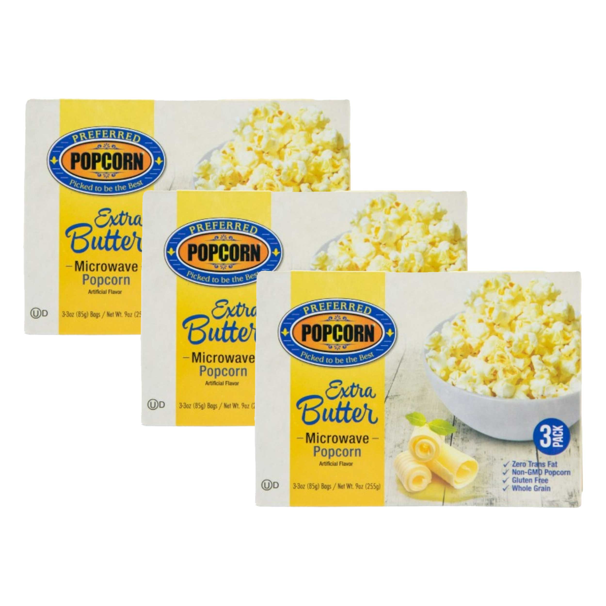 Extra Butter Flavored Microwave Popcorn | Pack of 3 Boxes | Preferred ...