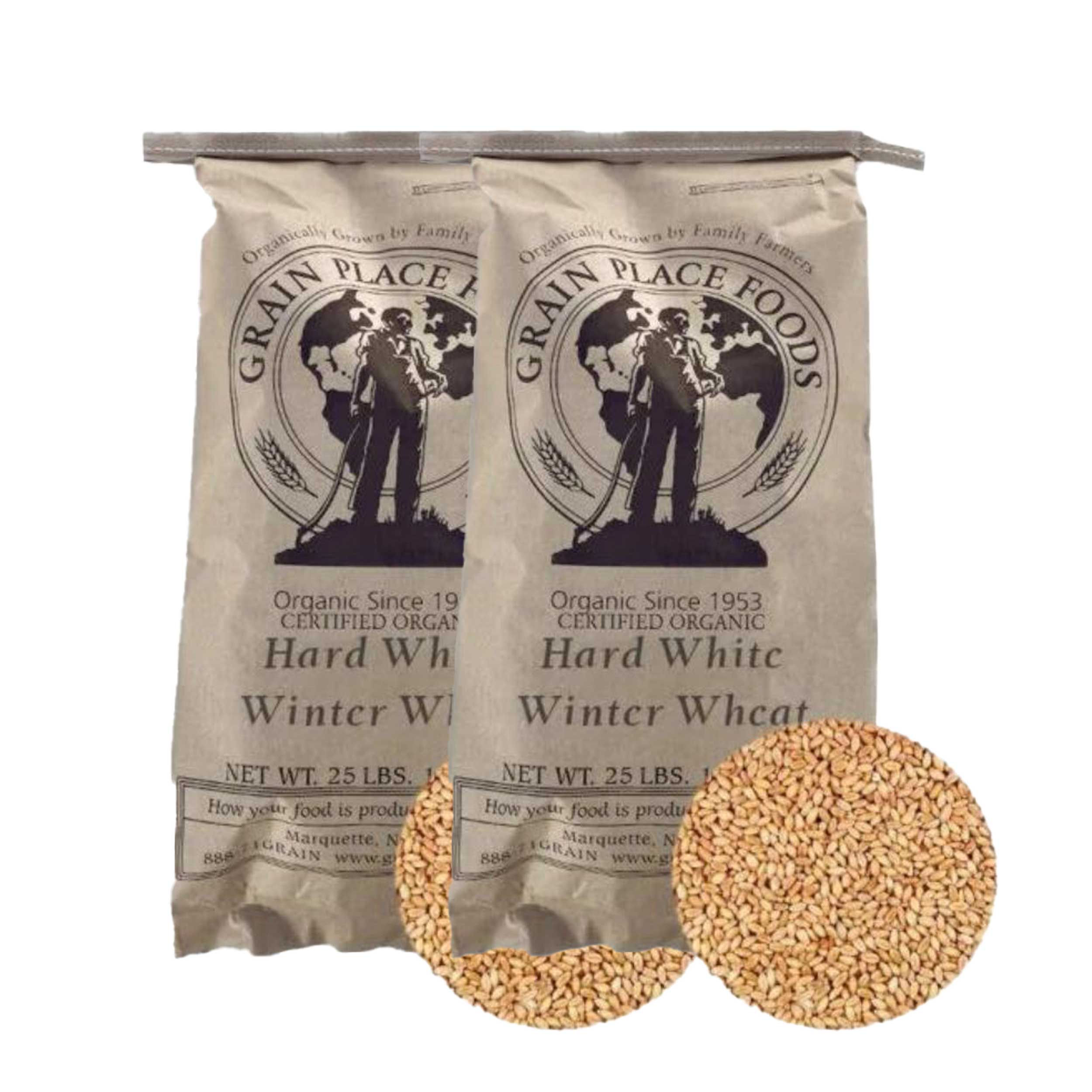 Organic Rolled Hard White Winter Wheat | Pack of 2 | 25 lb | Non-GMO ...