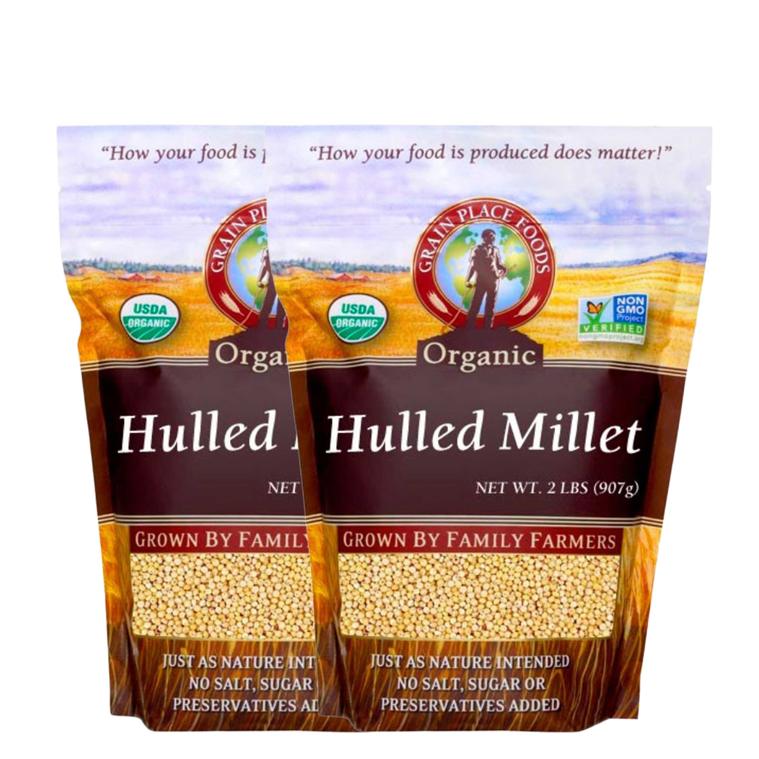 Organic Hulled White Proso Millet | 2 lb | Pack of 2 | Non-GMO | Grain ...