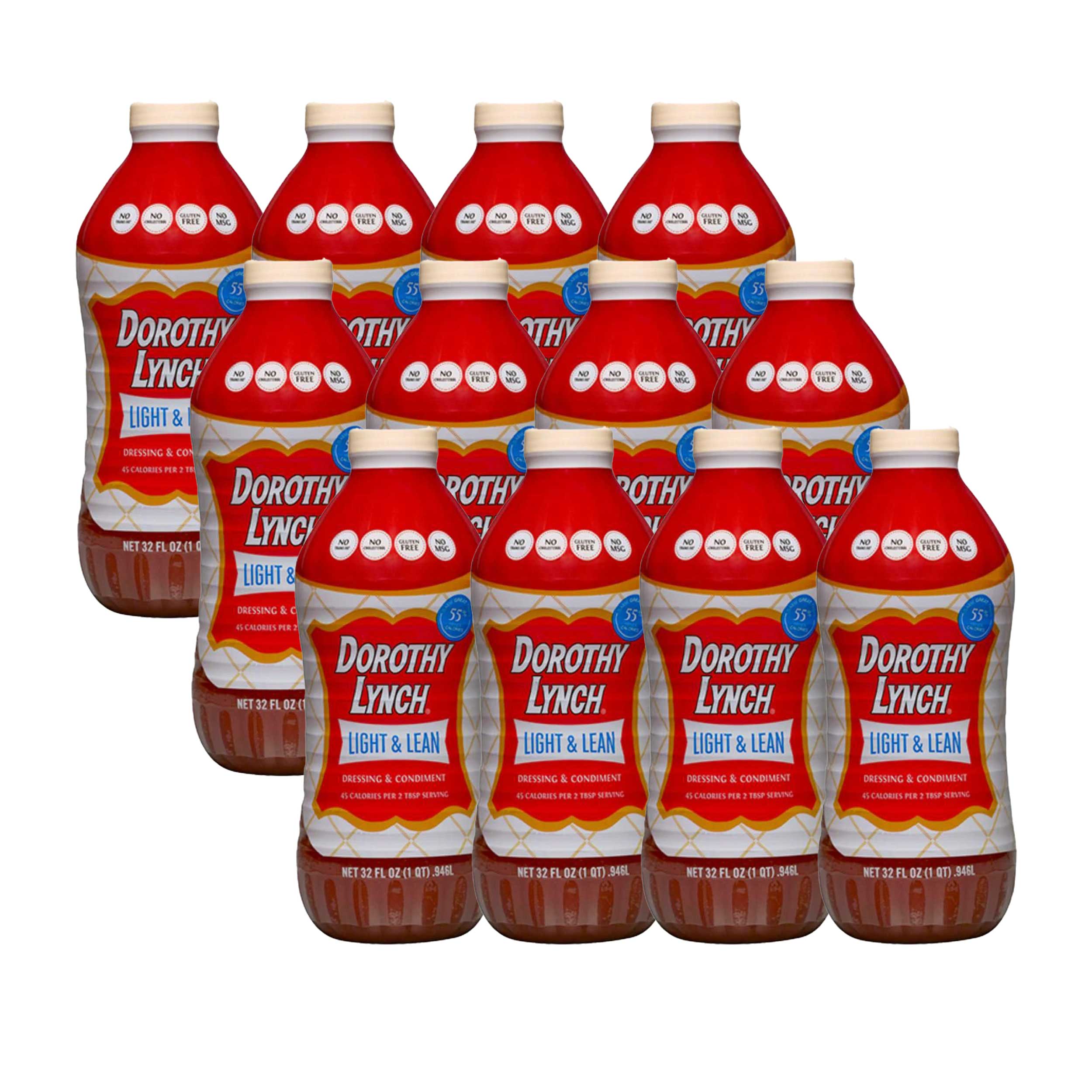 Light and Lean Dorothy Lynch Salad Dressing | Case of 12 | 32 oz | Glu ...