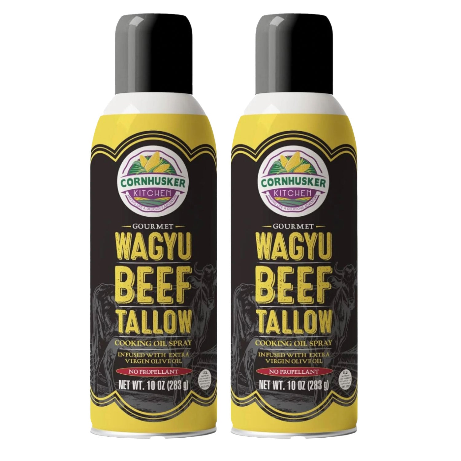 Wagyu Beef Tallow Cooking Oil Spray | Pack of 2 | 10 oz | Cornhusker K ...