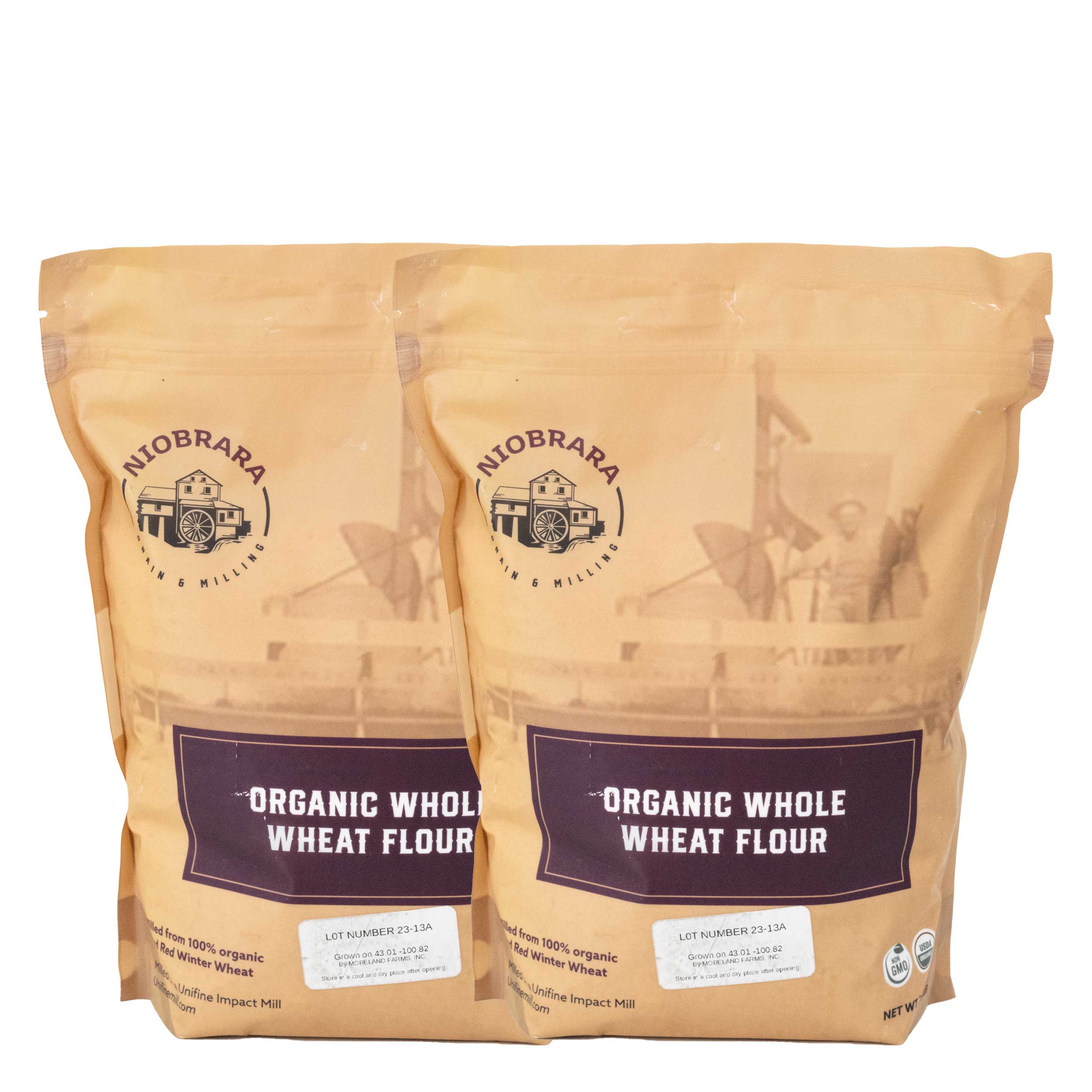 Organic Whole Wheat Flour | Pack of 2 | 5 lb | Non-GMO | Niobrara Grai ...