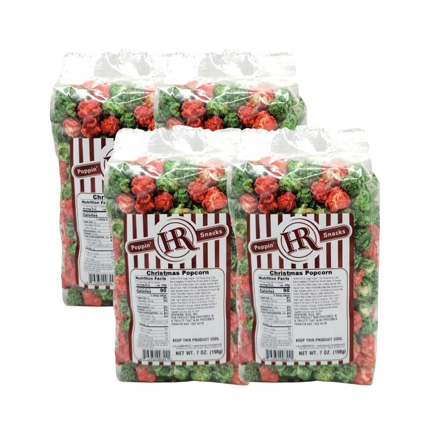 Christmas Popcorn | Pack of 4 | 7 oz | HR Poppin' Snacks – BuyNebraska.com