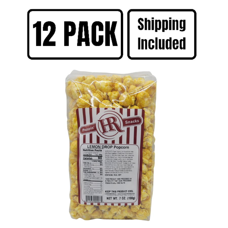Lemon Popcorn | Pack of 12 | 7 oz | Shipping Included | HR Poppin' Sna ...